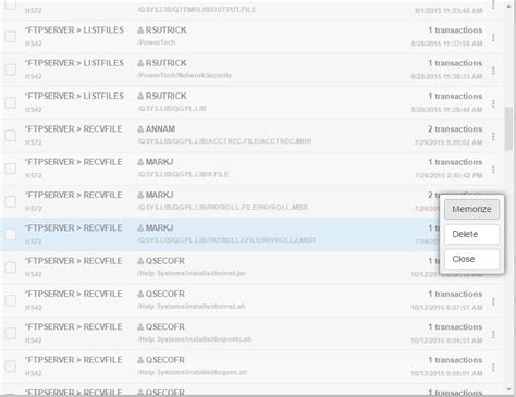 Memorizing Transactions Insite Web Ui