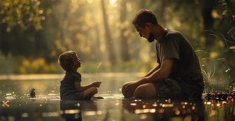Dad And Son Premium Ai Generated Image