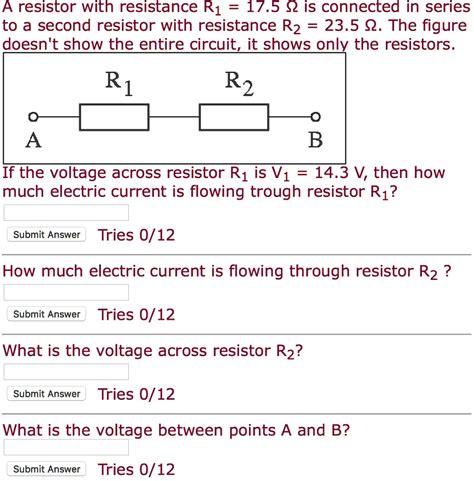 SOLVED A Resistor With Resistance R Q Is Connected In Series To A Second Resistor With