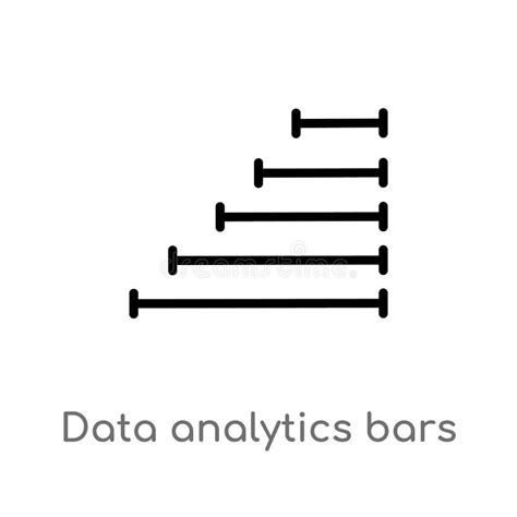 Outline Data Analytics Bars Vector Icon Isolated Black Simple Line Element Illustration From