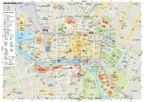 Tourist Map Of Melbourne Australia