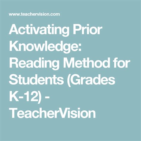 Activating Prior Knowledge Third Grade Reading Teaching Reading