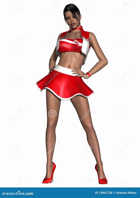 Grid Girl Vector Illustration CartoonDealer Com
