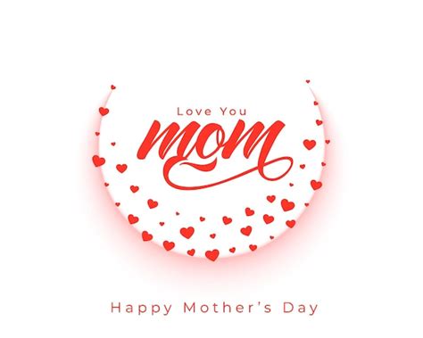 Moederdag Evenement Kaart Met Harten Frame Gratis Vector