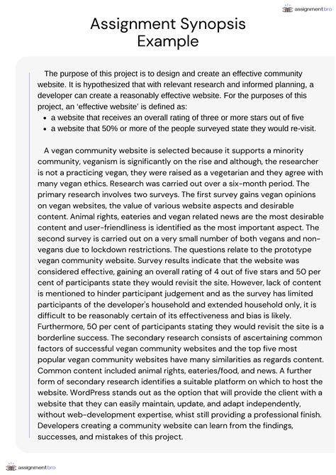 Learn How To Write A Synopsis For An Assignment Assignmentbro