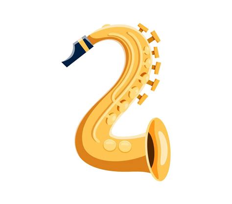 Saxophone Musical Instrument Font 2 Digit Symbol 53321726 Vector Art At