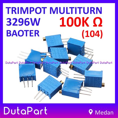 Jual Multiturn 100k Ohm Potensiometer Trimpot Trimmer Resistor 3296