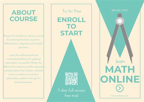 Offering Online Courses In Mathematics Online Brochure Tri Fold