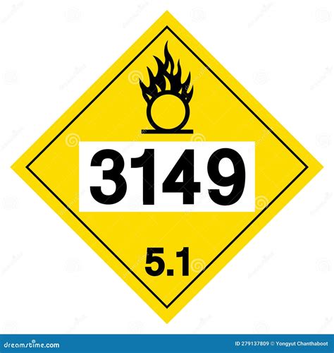 Un3149 Class 51 Hydrogen Peroxide Symbol Sign Vector Illustration