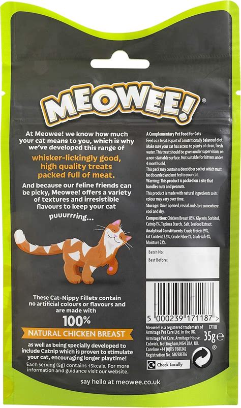 Meowee Cat Nippy Fillets Chicken Cat Treats Made With 100