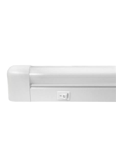 Regleta fluorescente matel interruptor tubo trifósforo 18w 60cm