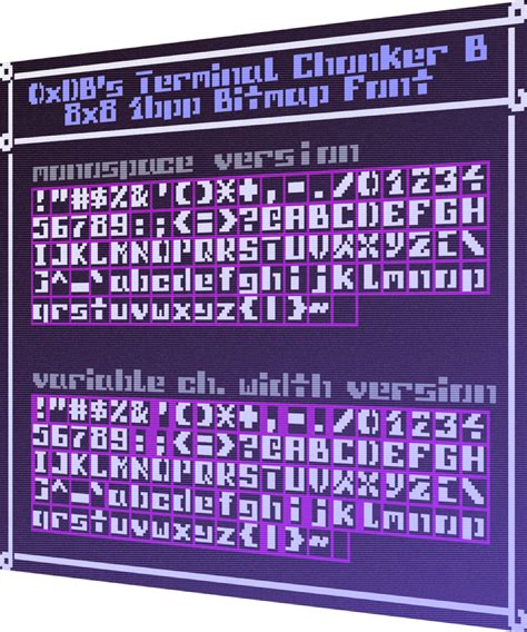 0xdbs Terminal Chonker 8x8 1bpp Bitmap Fonts By 0xdb