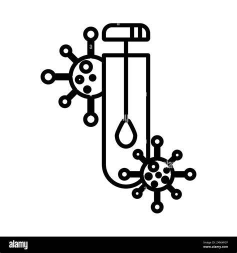 Pcr Test Icon Linear Logo Mark Set Collection In Black And White For