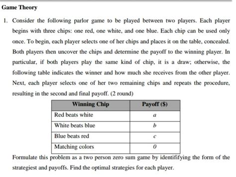 Solved Game Theory 1 Consider The Following Parlor Game To
