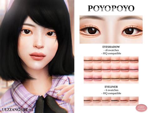Poyopoyo Ulzzang Set N2 Makeup Set 9 Early Access Sims Sims 4 Cc Eyes Sims 4 Cc Makeup