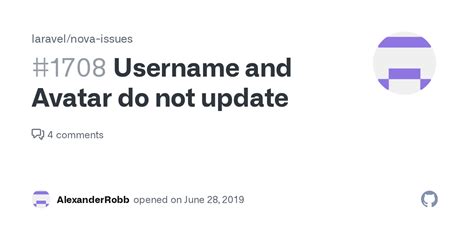 Username And Avatar Do Not Update · Issue 1708 · Laravelnova Issues