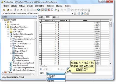 ArcCatalog 中的目录树和项目属性ArcMap 文档