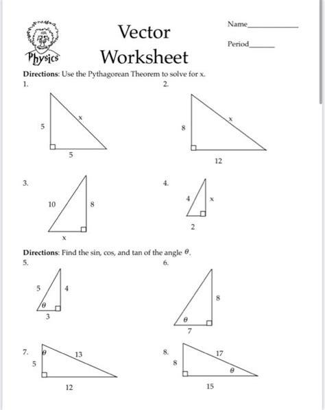 Vectors Physics Worksheet Worksheets Library