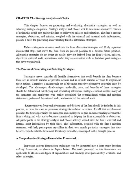 Chapter Vi Pdf Strategic Management Swot Analysis