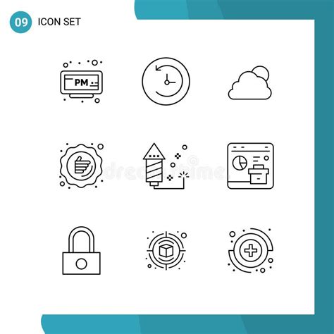Outline Pack Of 9 Universal Symbols Of Event Sale Cloud Promotion