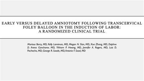 Christopher Robinson On Linkedin Ajog Presents Early Vs Delayed Amniotomy Following