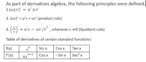 Notes On Differentiation Rules