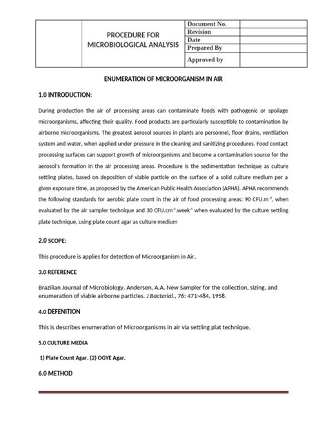 Enumeration Of Microbes In Air Lmm Micro 078 Pdf Microorganism Growth Medium