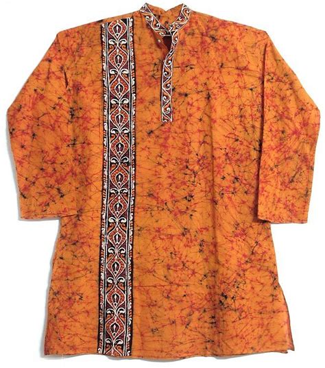 Saffron Full Sleeve Batik Long Kurta