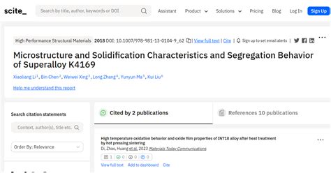 [citation Report] Microstructure And Solidification Characteristics And