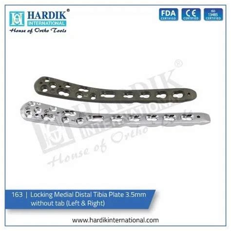Locking Medial Distal Tibia Plate 35mm Without Tab आर्थोपेडिक लॉकिंग