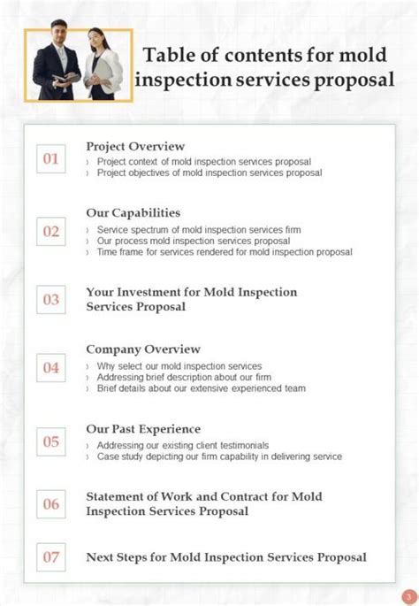 Mold Inspection Services Proposal Report Sample Example Document Ppt