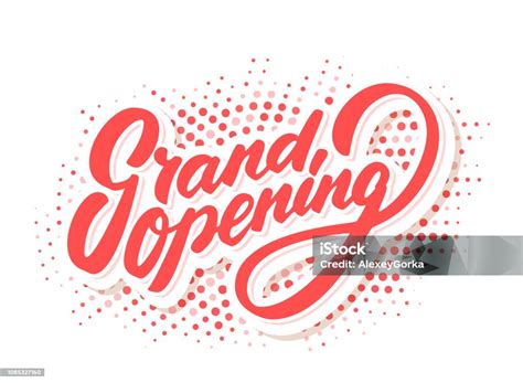 그랜드 오프닝 배너입니다 개회식에 대한 스톡 벡터 아트 및 기타 이미지 개회식 축하 문자 Istock