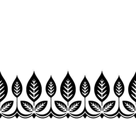 Elegant Black And White Leaf Border On White Background 66720400 Vector