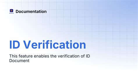 Id Verification Documentation