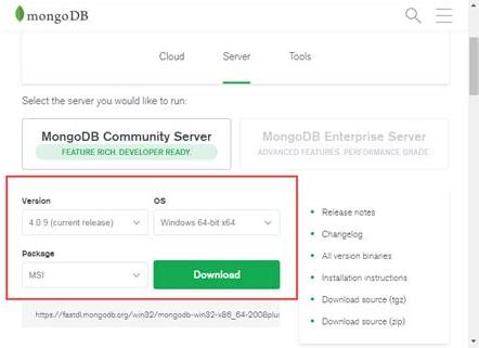 MongoDB下载和安装图文教程
