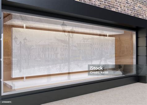 모의 최대 저장소 거리 쇼케이스 창 도시에 빈 3 차원 렌더링 상점에 대한 스톡 벡터 아트 및 기타 이미지 상점 비즈니스 쇼핑 Istock