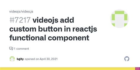 Videojs Add Custom Button In Reactjs Functional Component · Issue 7217