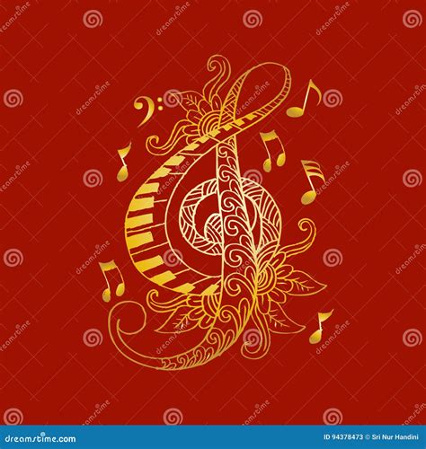 Floral Decorative Treble Clef Stock Illustration Illustration Of
