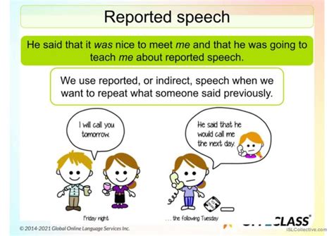 Reported Speech Free Esl Lesson Pl… English Esl Powerpoints