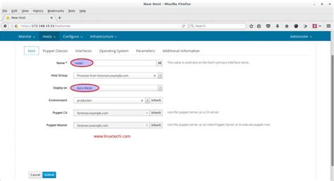 New Host Creation Foreman Server