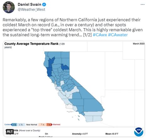 California Saw Fifth Coldest March In 129 Years Cold Weather Report