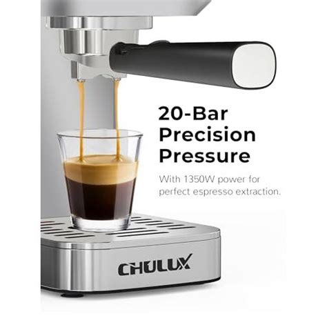 CHULUX Kompatto Máquina de café espresso 20 bar con espumador de leche