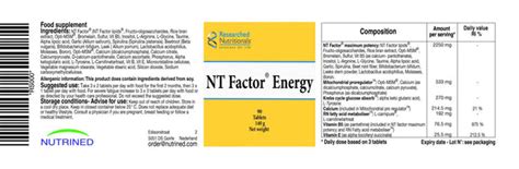 Researched Nutritionals Nt Factor Energy 90s