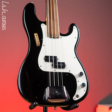 1972 Fender Fretless Precision Bass Black Ish Guitars