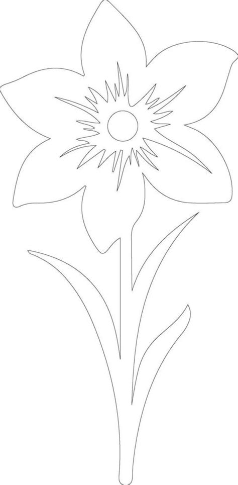 AI Generated Daffodil Outline Silhouette Vector Art At Vecteezy