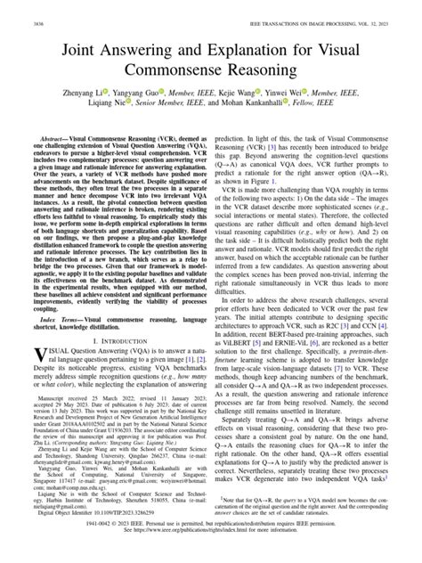 Jointansweringandexplanationforvisualcommonsensereasoning Pdf Reason Statistical