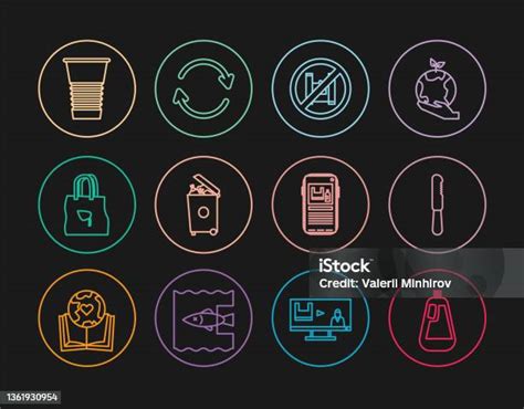 식기 세척 액 일회용 플라스틱 나이프 가방 포스터에 아니오라고 말하지 말고 쓰레기 캔 재활용 종이 유리 오염 중지 및 새로 고침 아이콘을위한 세트 보틀 벡터 가방에 대한