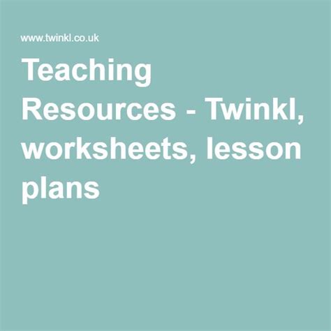 Teaching Resources Teaching Resources Primary Resources National