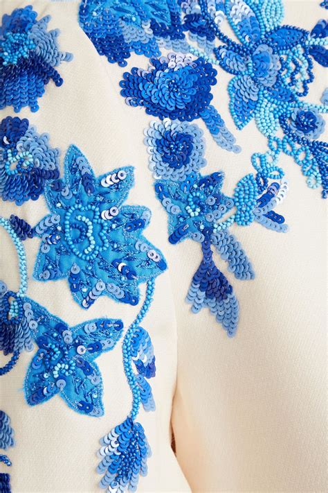 Valentino Garavani 장식 디테일 울 실크 혼방 크레이프 미니 드레스 최대 70 세일 The Outnet