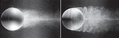 4 Flow Visualization Of Flow Over A Sphere With A Trip Wire B